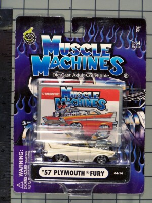 Muscle Machines 2004 '57 Plymouth Fury, metalflake white | eBay