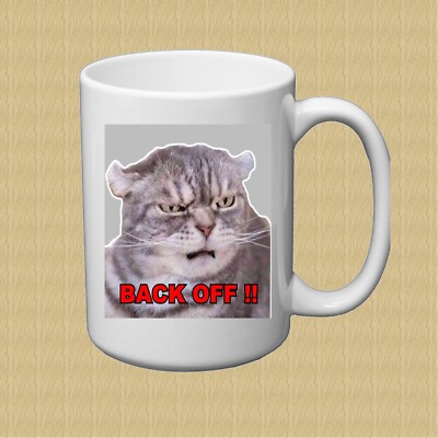 Angry Cat Mug - Back Off - 12 oz | eBay