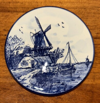 Delft Blue Hand-painted Holland Hanging Antique 4" Small Plate, Old ...