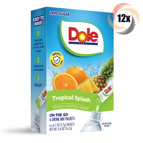 12x Packs Dole Tropical Splash Drink Mix | 6 Packets Each | Sugar Free ...