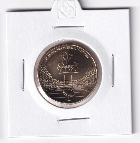 AUSTRALIAN: 2024 $1 NRL RUGBY GOLD COAST TITANS UNC COIN IN 2X2 HOLDER ...