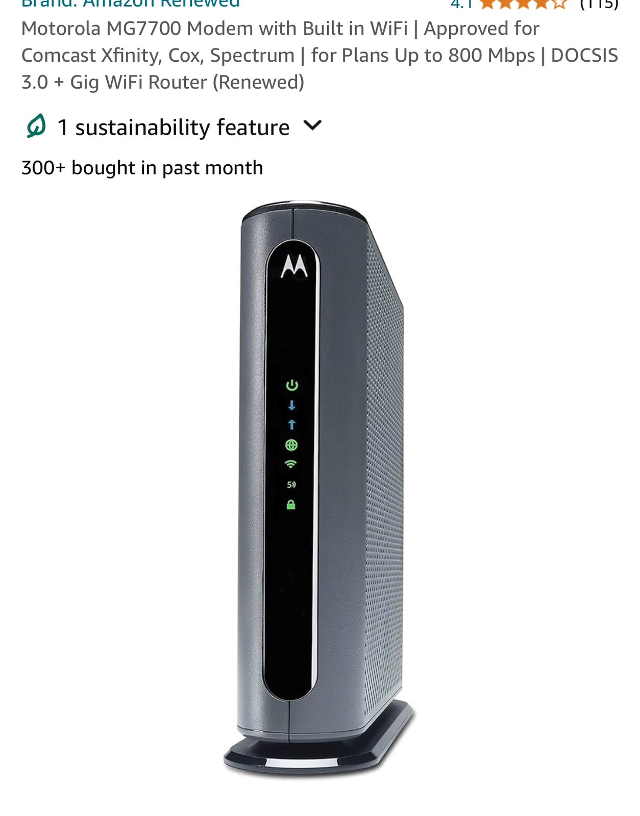 Motorola MG7700 Modem AC1900 WIFI Router Combo | eBay