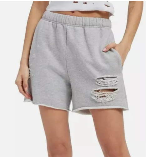 Good American Distressed Fleece Shorts NWT 2 $75 | eBay