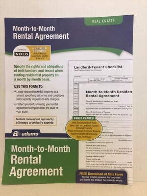 Adams Month-to-Month Rental Agreement, Forms & Instructions LF255 | eBay