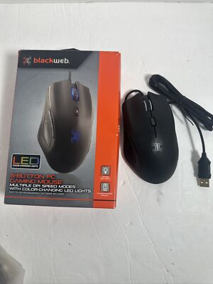 BlackWeb 6-Button PC Gaming Mouse LED Lights Open Box With Software | eBay