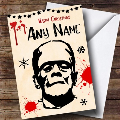 Frankenstein Scary Personalised Christmas Card | eBay