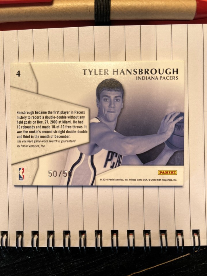tyler hansbrough jersey card 50/50!! | eBay
