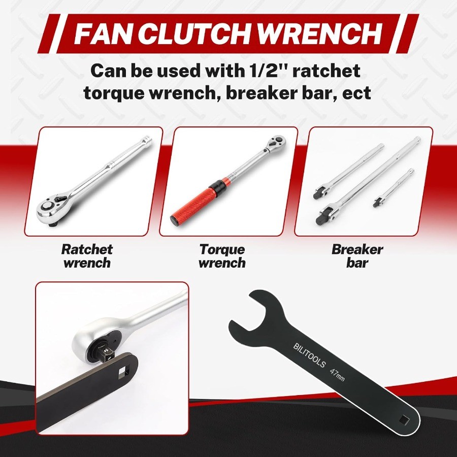 Fan Clutch Removal Tool Kit, Fan Clutch Wrench Set with Pulley Holder ...