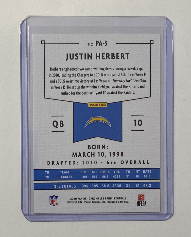 2020 Panini Chronicles Justin Herbert #PA3 | eBay