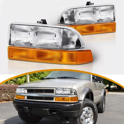 Pair Headlights For 1998-2004 Chevy S10 Pickup Blazer W/ Bumper ...