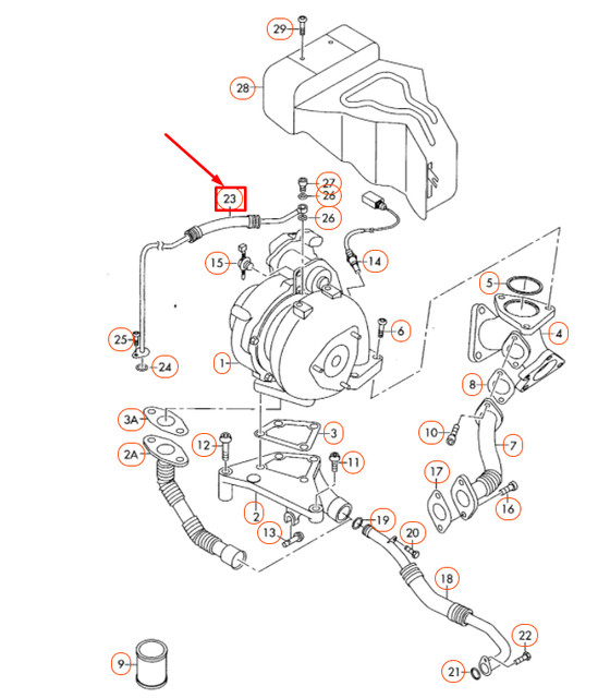 Genuine Audi VW A4 Avant S4 Quattro Cabrio A6 Oil Pipe Feed 059145771N ...