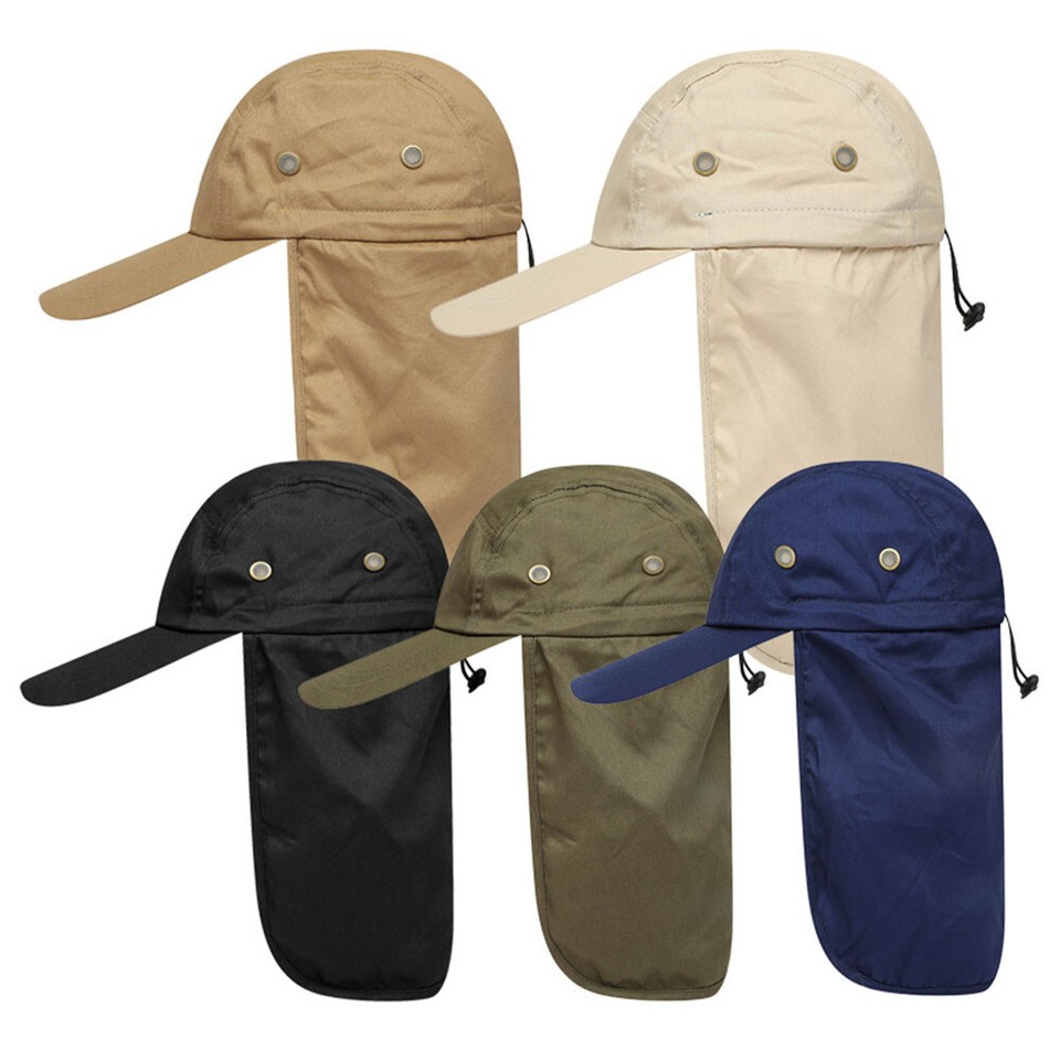 Ear Face Neck Cover Flap Caps Fishing Hat Visor Cycling Camping Sun ...