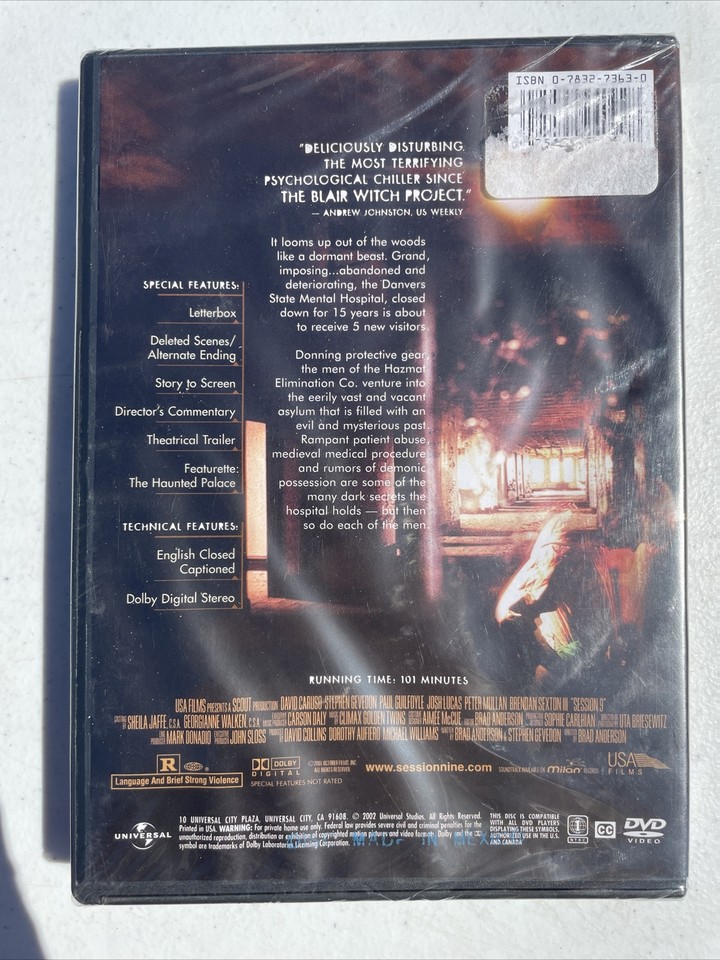 Session 9 (DVD, 2002) WS Peter Mullan, David Caruso BRAND NEW RARE ...