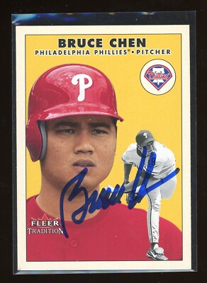 2000 Fleer BRUCE CHEN Signed Card autograph auto PHILLIES METS BRAVES ...