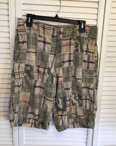 Urban Pipeline Y2K Brown Patchwork Plaid Madras Bermuda Shorts Mens Size 32 X 12 | eBay