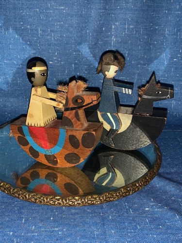 Vintage LONE RANGER & TONTO Cowboys & Indians Rocking Horse Statues SET ...