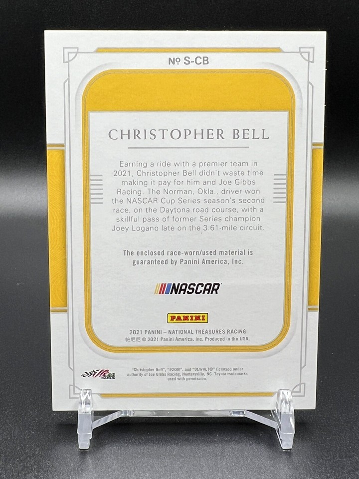 Panini National Treasures CHRISTOPHER BELL Silhouettes RACE USED ...