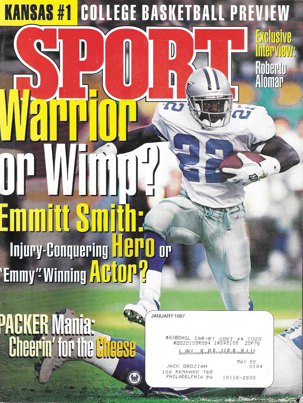 January 1997 SPORT Magazine ~ Emmitt Smith Dallas Cowboys HOF Warrior ...
