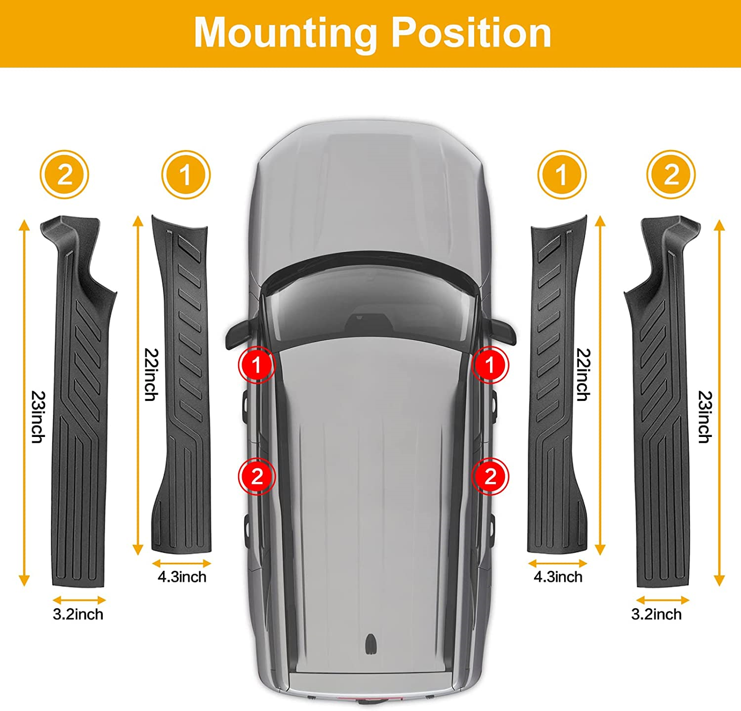 4x Door Sill Scuff Plate Cover Front/Rear Entry Guard for Ford Bronco ...