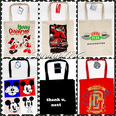 Primark Character/TV/Disney Tote Reusable Canvas Shopping Shoulder ...
