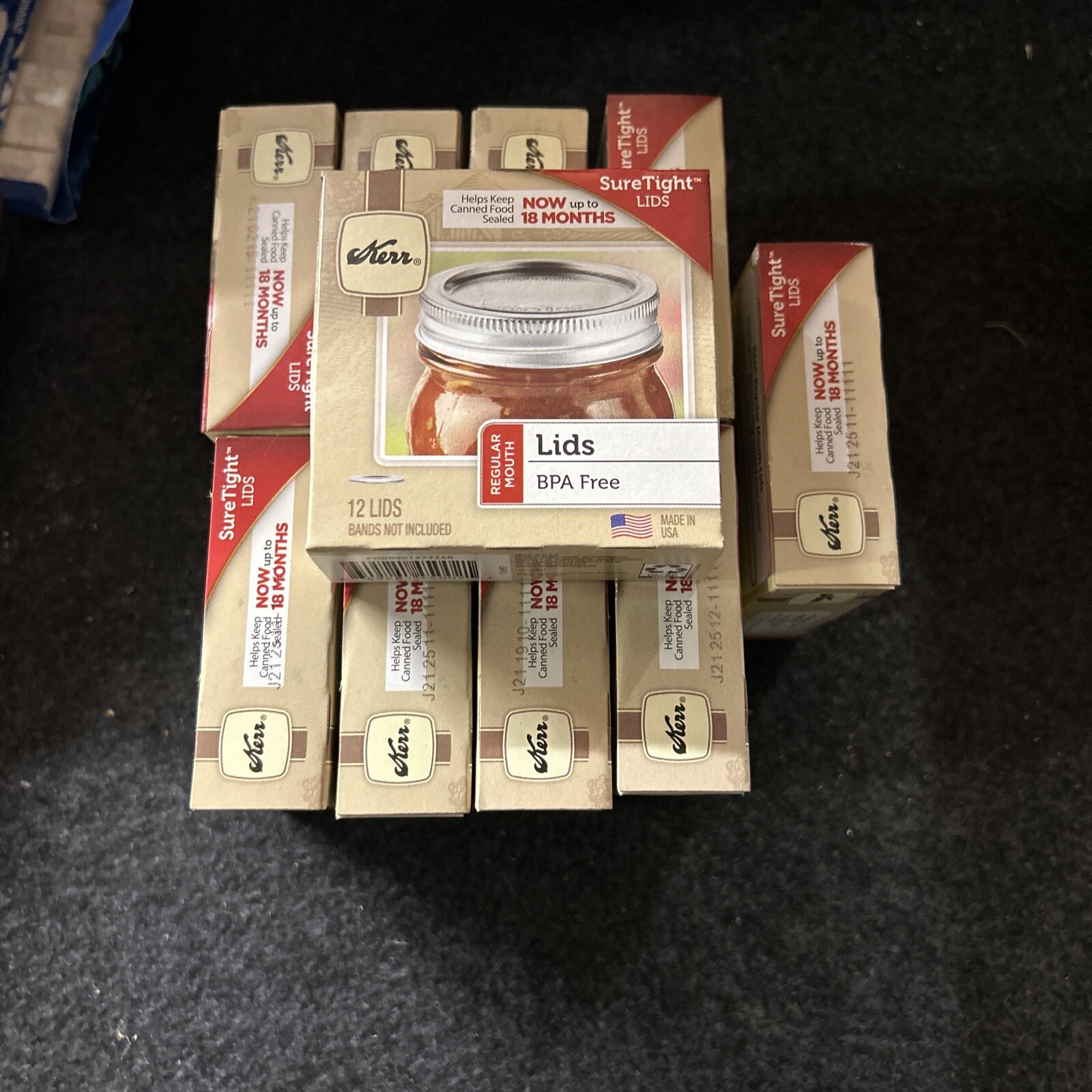 Kerr Sure Tight Regular Mouth Mason Jar Lids - Silver, Lot Of 24 Packs ...