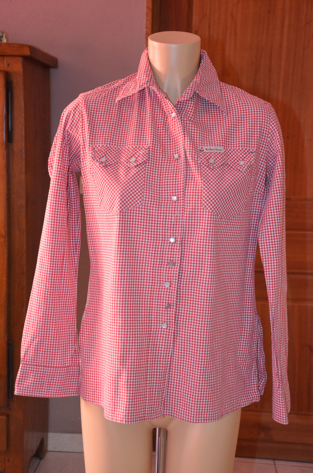Marlboro Classics - Red Checkered Shirt - Size S - Ex… - Gem