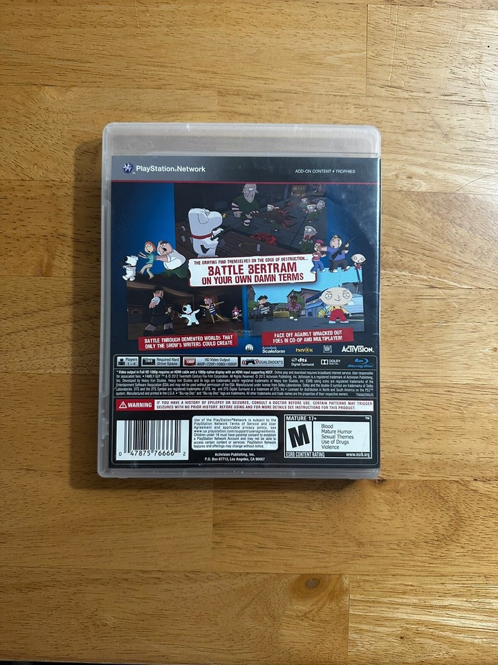 Family Guy Back To The Multiverse PS3 (Sony PlayStation 3, 2012) CIB ...