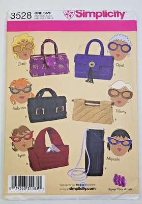 Simplicity Sew Pattern 3528 Lined Sunglass Case Tote Bag One Size UNCUT ...