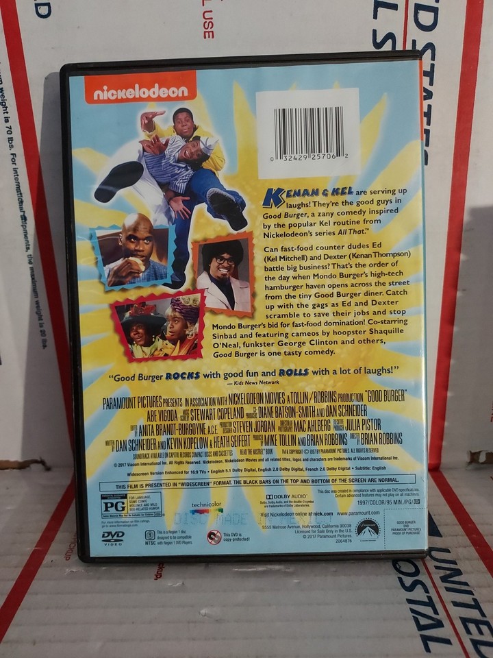 Good Burger DVD Kenan Thompson Kel Mitchell Nickelodeon Paramount ...