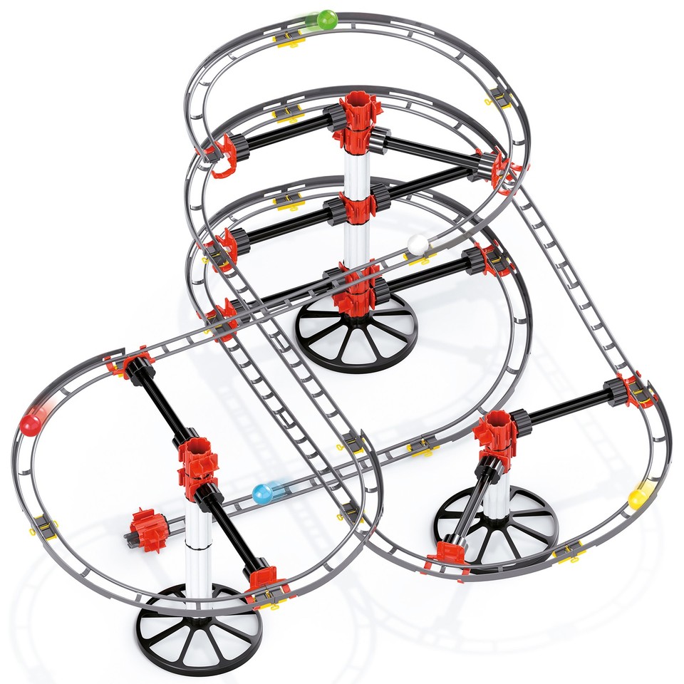 Quercetti Skyrail Starter Set 94pc Rollercoaster Marble Ball Run, STEM ...