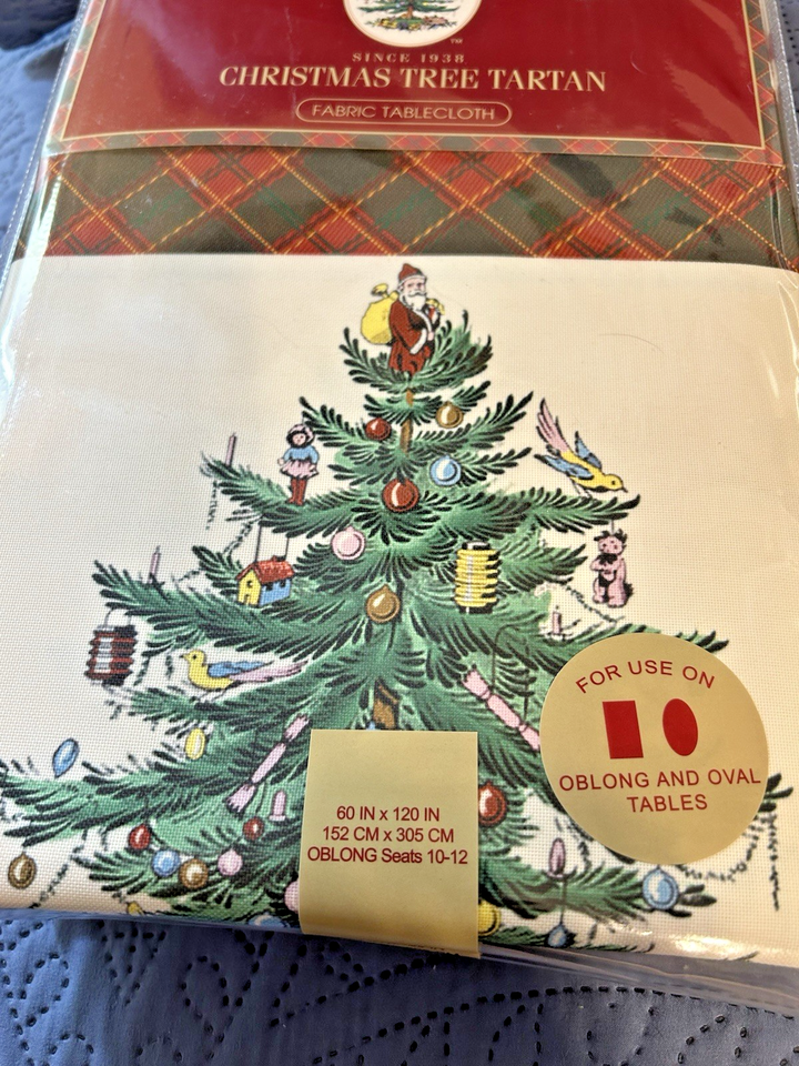 NEW IN PACKAGE SPODE 60"X120" OBLONG/OVAL CHRISTMAS TREE TABLECLOTH | eBay