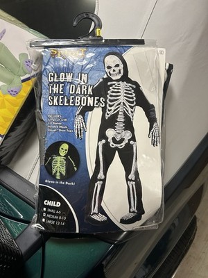 Spirit Halloween Glow In The Dark Skelebones Costume Youth Size Medium ...