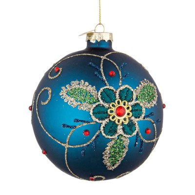 BIZZOTTO Addobbo Sfera Palla Pallina Albero di Natale Vetro 10cm Blu ...