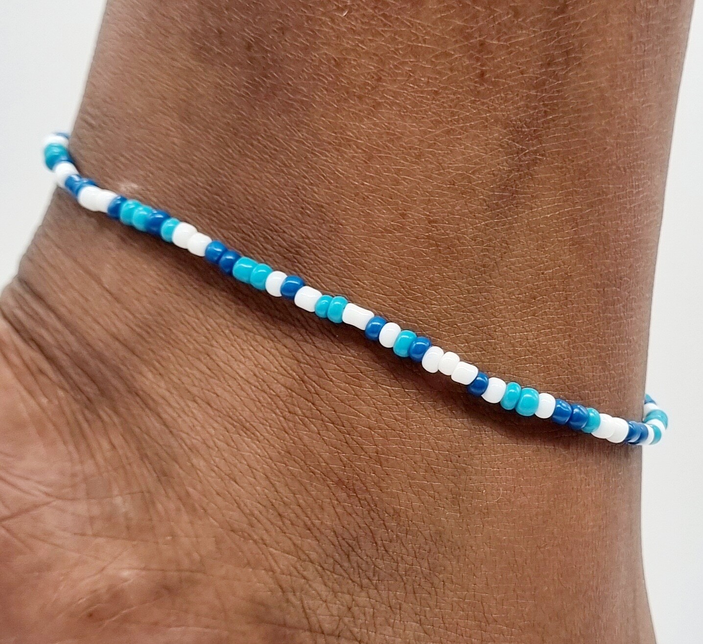Beaded elastic ankle boho bracelet chain foot anklet friendship 25cm ...