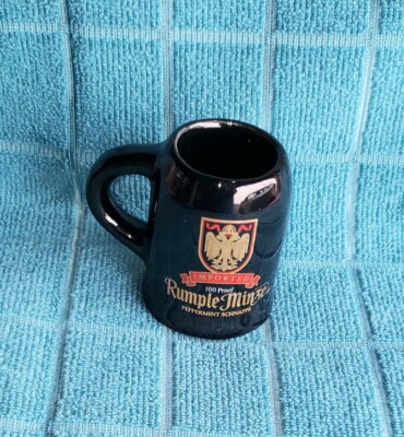 Shot Glass Stein Shooter Rumple Minze Black Ceramic Peppermint Schnapps ...