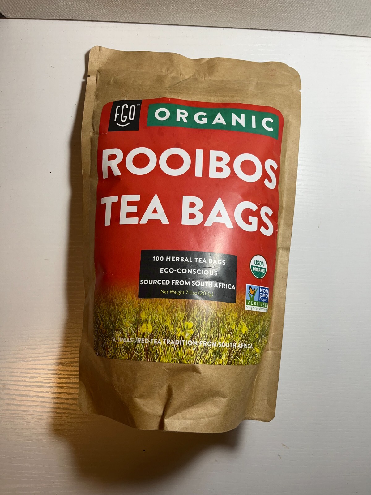 FGO Organic Rooibos Tea Bags 100 Herbal Tea Bags 7 oz Exp 3/26 d6 NEW ...