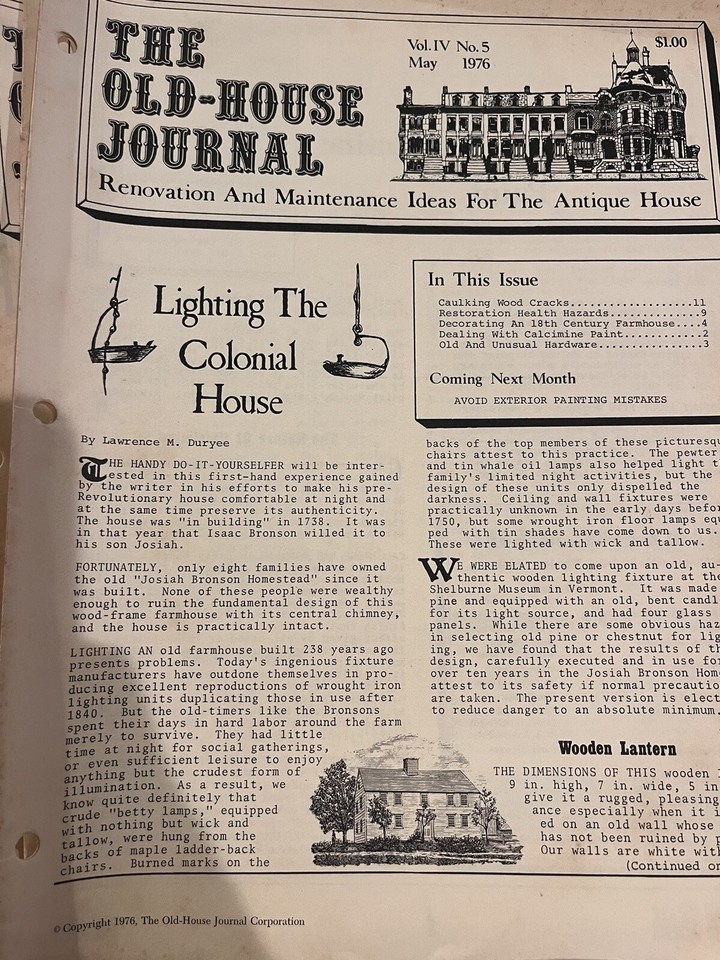18 OLD-HOUSE JOURNAL Magazines - Restoration & Main Techniques 1974 ...