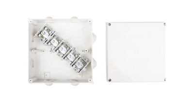 5-way junction box with terminals for Cu up to 35mm2 IP55 white ...