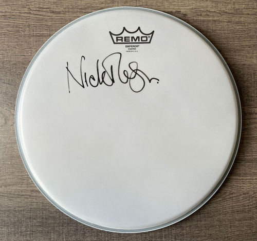 Signed NICK MASON 12" Remo Emperor Drum Head Skin - Exact Proof/COA ...