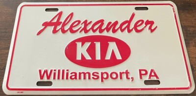Alexander Kia Dealership Booster License Plate Williamsport ...