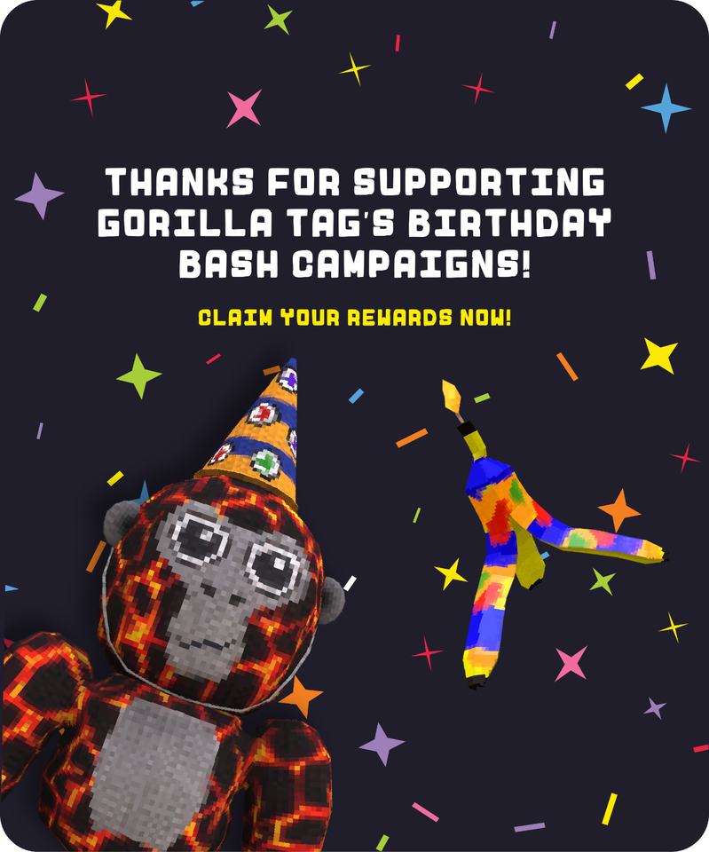 Official Makeship Gorilla Tag Plush WITH Game Code &Xtras Birthday ...