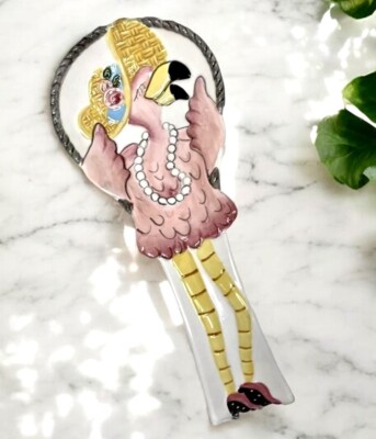 Blue Sky Clayworks “Miss Precious” Pearls & Heels Flamingo Spoon Rest ...