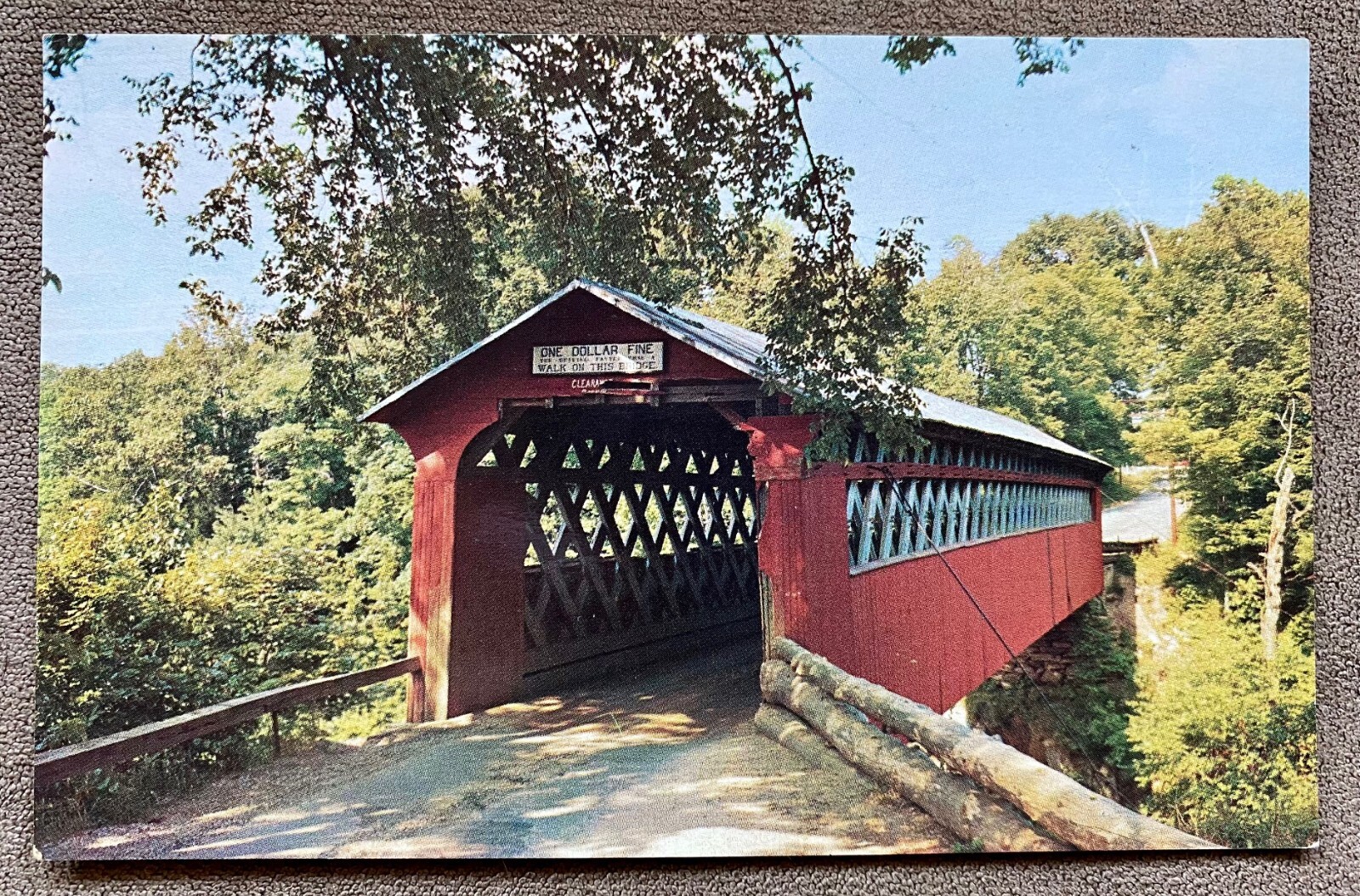 50's era Postcard Old Covered Chiselville Bridge East Arlington Vermont ...
