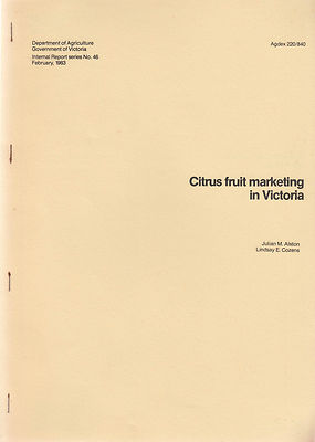 Citrus Fruit Marketing in Victoria - Alston/Cosens (Paperback, 1983) | eBay