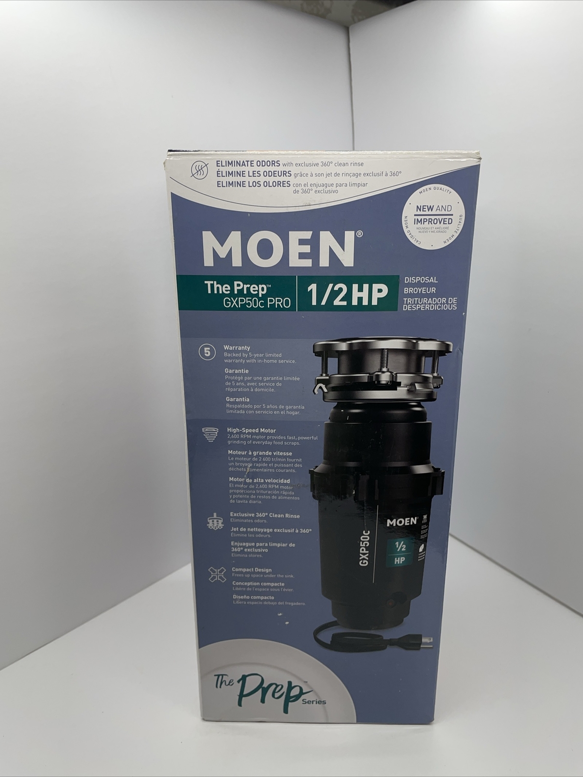 Moen GXP50C PRO The Prep Series 1/2HP Continuous Feed Garbage Disposal ...