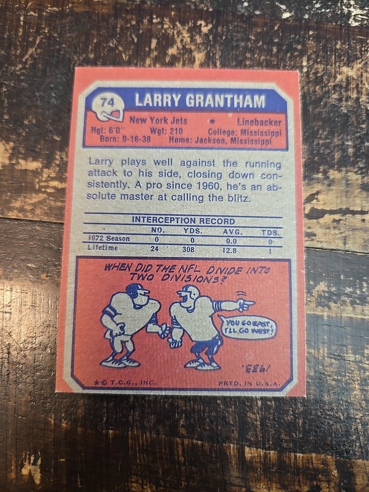 1973 Topps - Larry Grantham #74 | eBay