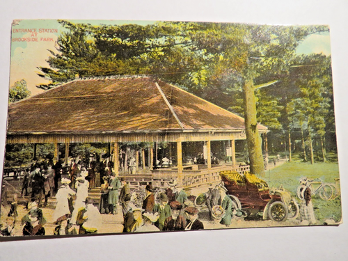 ANTIQUE 1907-1915 RPPC ENTRANCE STATION AT BROOKSIDE AMUSEMENT PARK ...