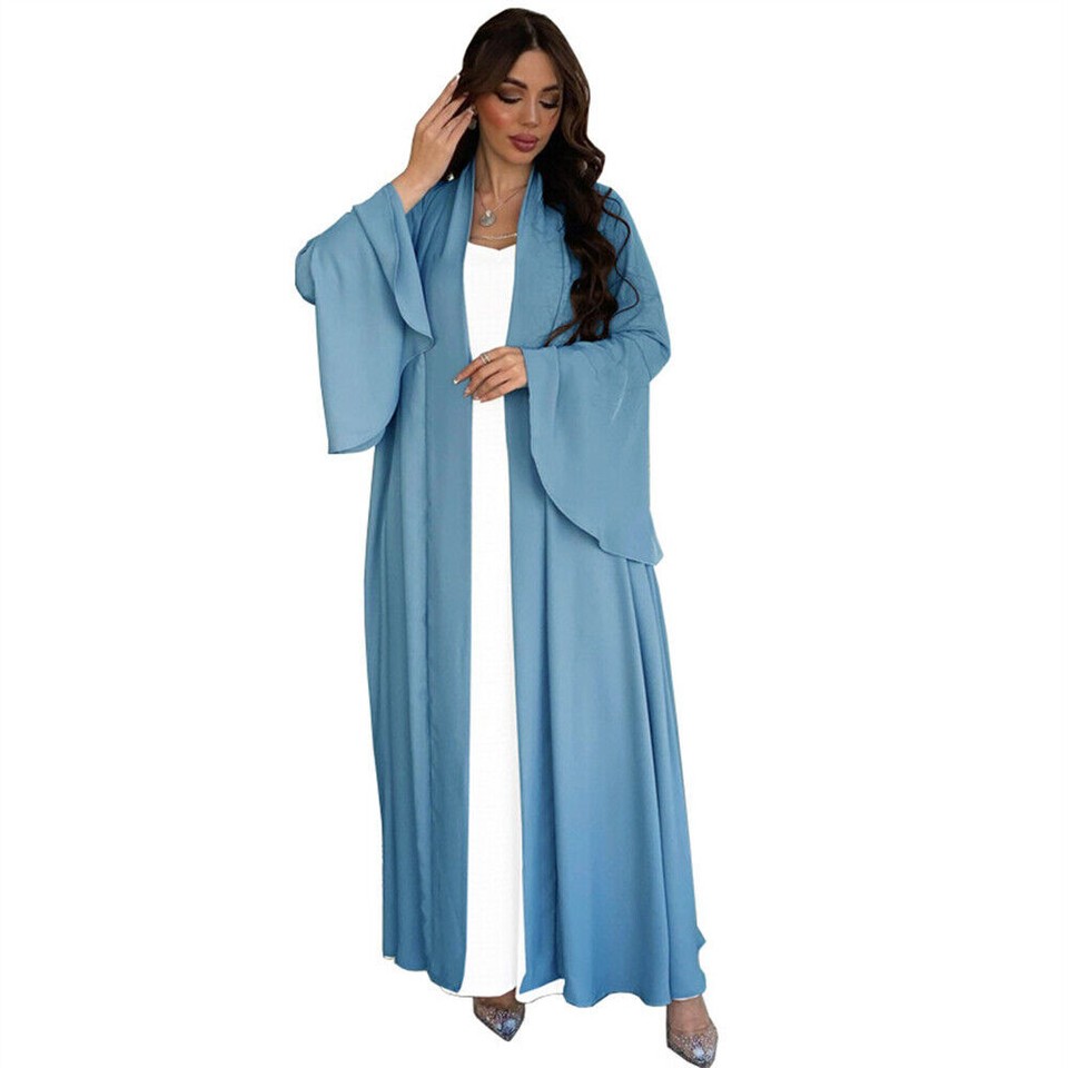 Open Kaftan Abaya Women Kimono Long Dress Muslim Cardigan Robe Party ...