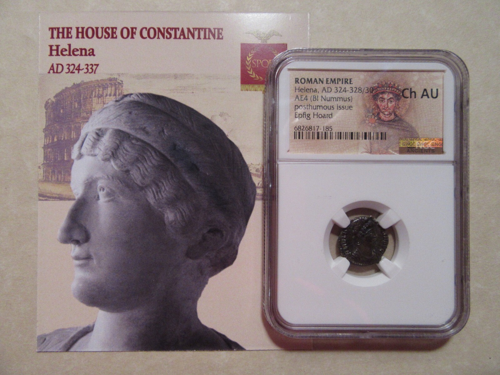 NGC graded Roman Coin CH AU HELENA issue wife of Constantine the Great ...