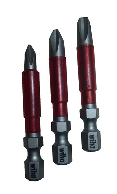 Phillips #1 #2 #3 head Impact rated Power drill BIT Set 1/4 inch Hex p2 ...